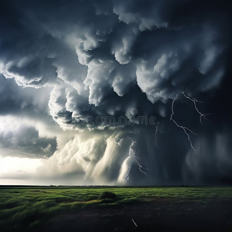 Thunderstorms and Atmospheric Pressure Low Pressure System Ofte Stock ...