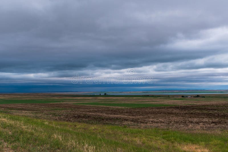 Thunderstorms Storms Over Alberta Prairie, Canada Stock Photo - Image ...