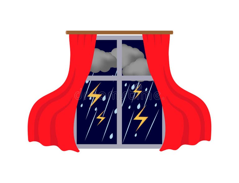 Window Thunder Storm Stock Illustrations 265 Window Thunder Storm