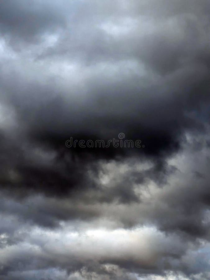 Thundery Stormy Cloudy Blue and Grey Skyscape Sky with Large Clouds ...