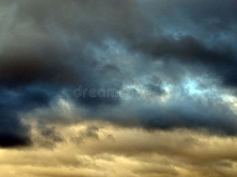 Thundery Stormy Cloudy Blue and Grey Skyscape Sky with Large Clouds ...