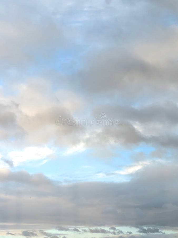 Thundery Stormy Cloudy Blue and Grey Skyscape Sky with Large Clouds ...