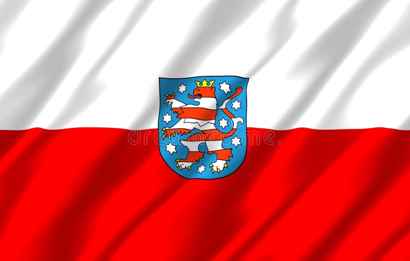 Thuringia Germany Realistic Flag Illustration. Stock Illustration ...