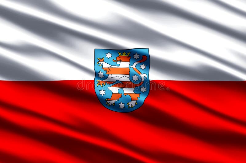 Thuringia Germany Realistic Flag Illustration. Stock Illustration ...
