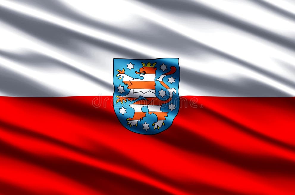 Thuringia Germany Realistic Flag Illustration. Stock Illustration ...