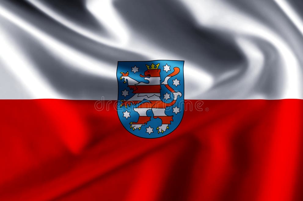 Thuringia Germany Realistic Flag Illustration. Stock Illustration ...