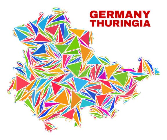 Thuringia Land Map - Mosaic of Color Triangles Stock Vector ...