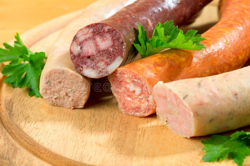 Thuringia sausage stock image. Image of green, salad - 16714293