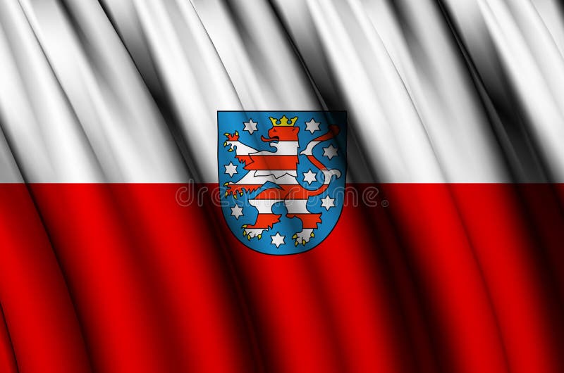 Flag Of Thuringia - The Federal State Of Germany Stock Illustration ...