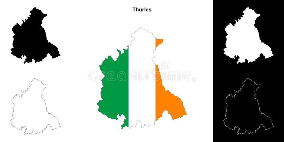 Thurles outline map stock vector. Illustration of thurles - 379308518