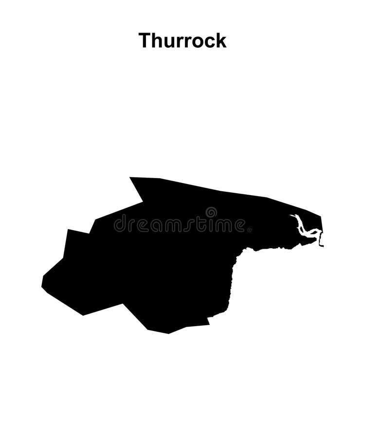 Thurrock outline map stock vector. Illustration of britain - 360364641