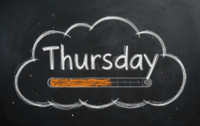 Thursday Chalkboard Concept with Loading Bar for Day of the Week Stock ...