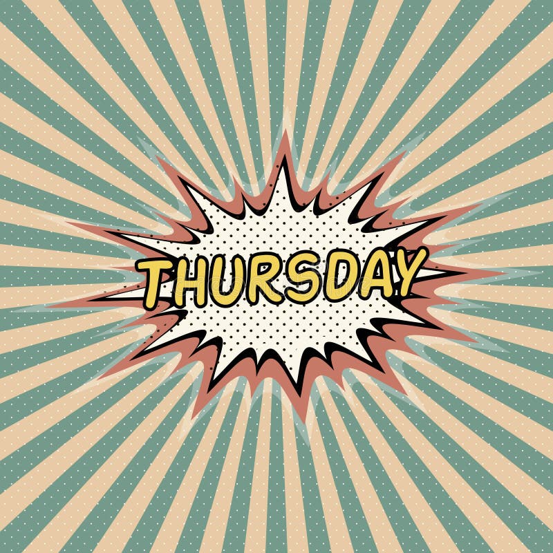 Thursday Cartoon Text stock illustration. Illustration of special ...