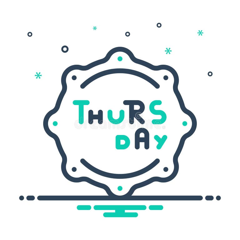 Mix Icon for Thursday, Banner and Word Stock Illustration ...