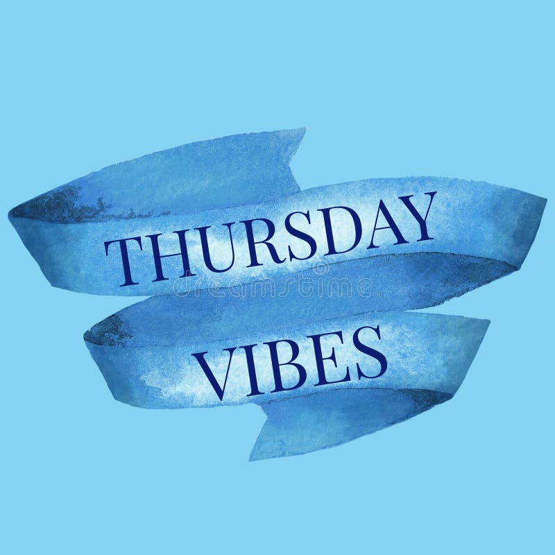 Thursday Vibes Illustrations on Ribbon Stock Illustration ...