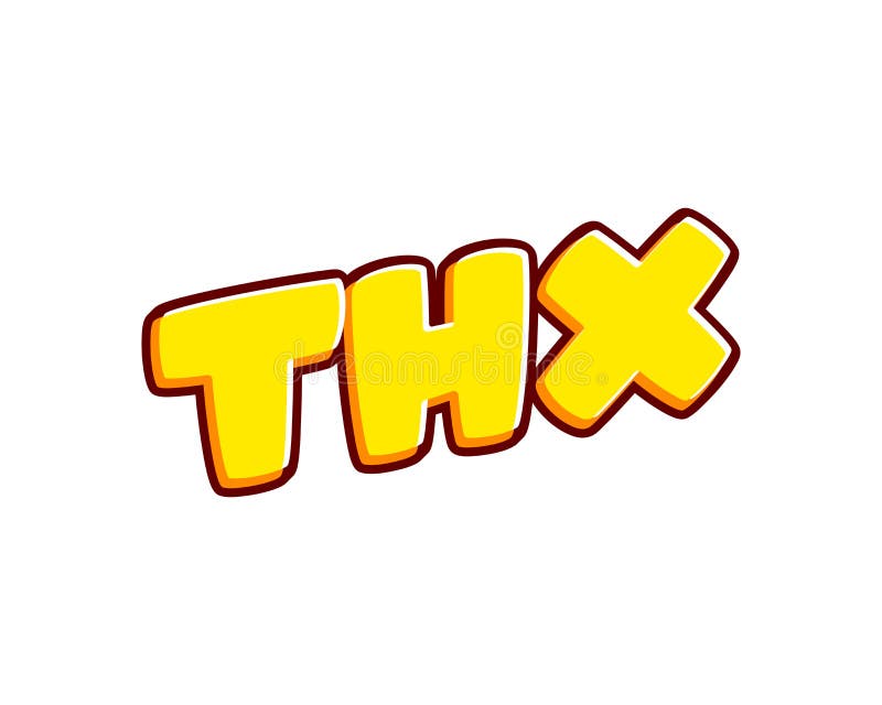 Thx Speech Phrase Lettering Isolated on White Colourful Text Effect ...
