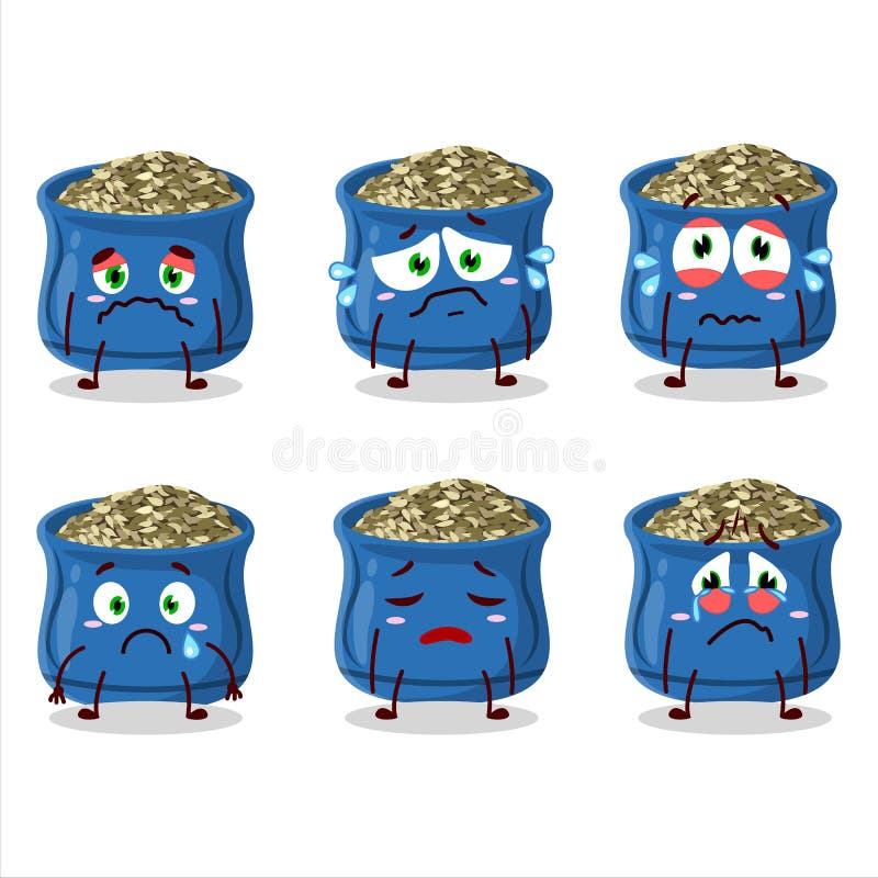 Thyme Cartoon in Character with Sad Expression Stock Vector ...