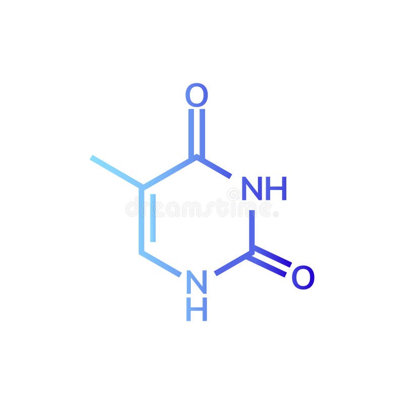 Thymine chemical formula stock vector. Illustration of molecule - 150248255