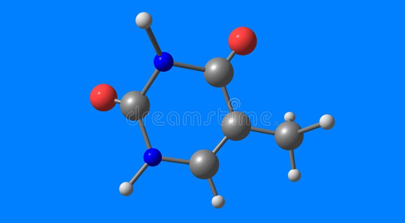 Thymine Molecular Structure Isolated on White Stock Illustration ...