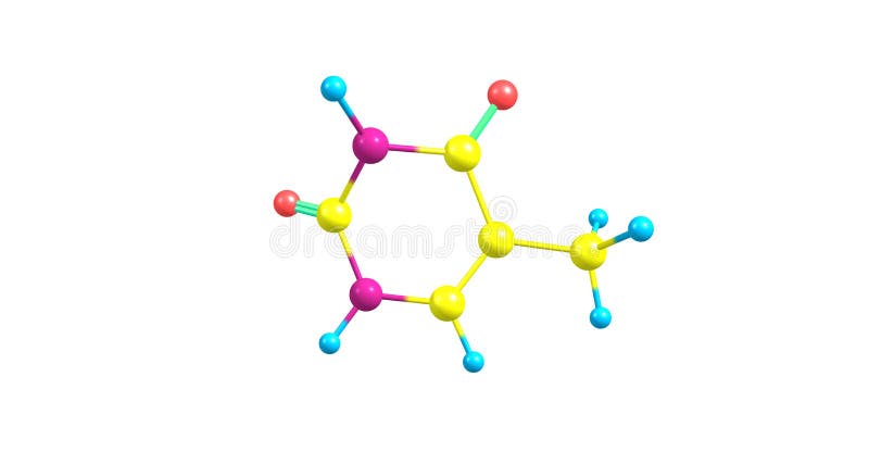 Thymine Molecular Structure Isolated on White Stock Illustration ...