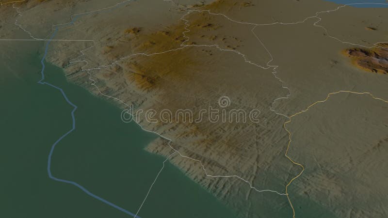 Thyolo Extruded. Malawi. Stereographic Relief Map Stock Footage - Video ...