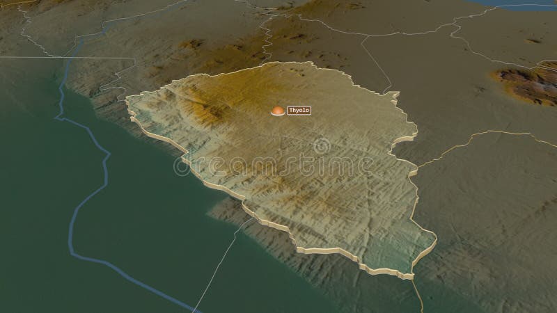 Thyolo, Malawi - Extruded with Capital. Relief Stock Illustration ...