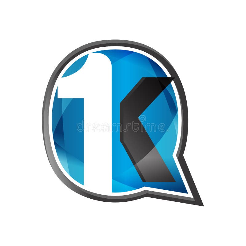 Thypography Letter 1k Circle Design Symbol Stock Vector - Illustration ...