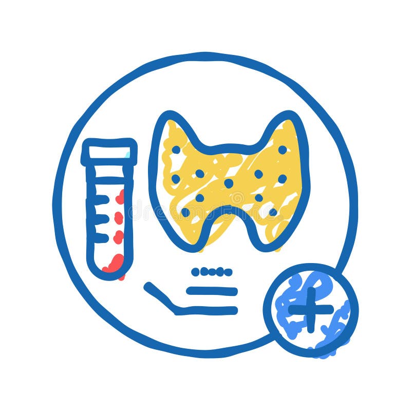 Thyroid Function Tests Health Check Icon Doodle Illustration Stock ...