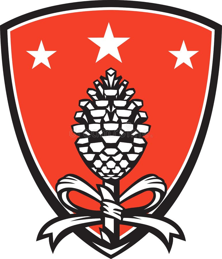 Thyrsus Pine Cone Staff Leaves Retro Stock Vector - Illustration of ...