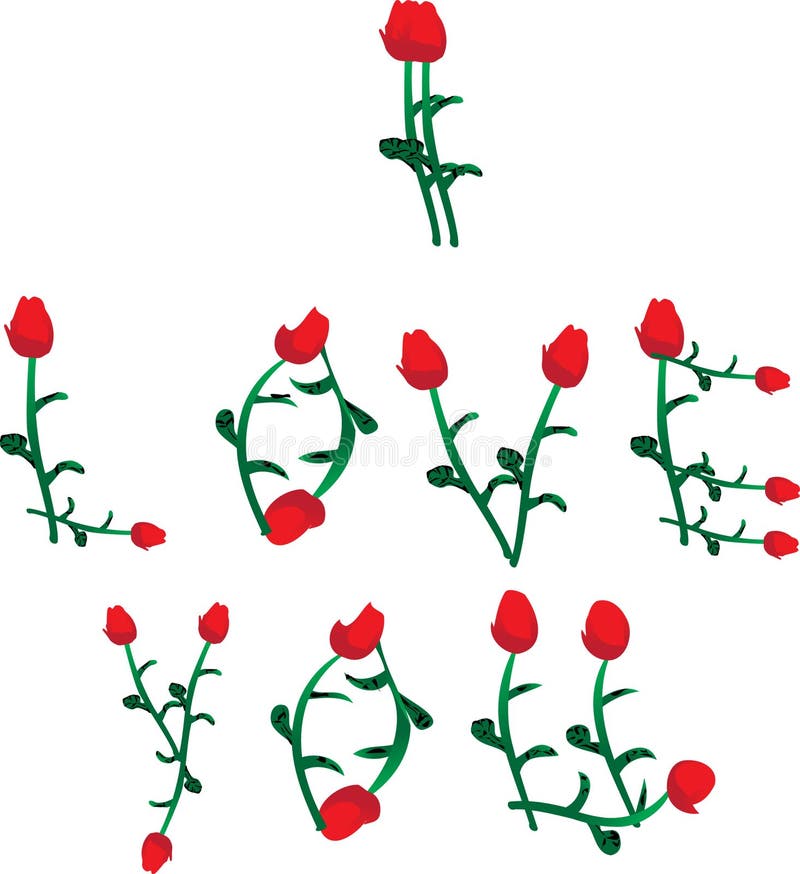 Ti Amo Vettore Fatto Delle Rose Illustrazione Vettoriale ...