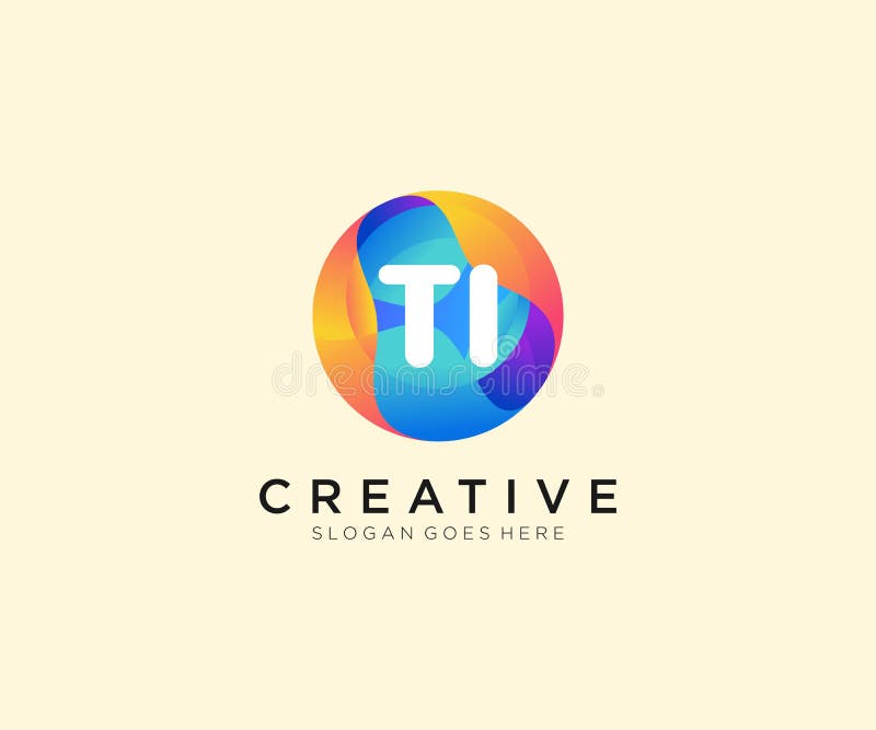TI Initial Logo with Colorful Circle Template Vector Stock Vector ...