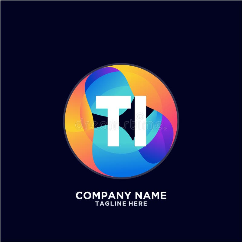 TI Initial Logo with Colorful Circle Template Vector Stock Vector ...