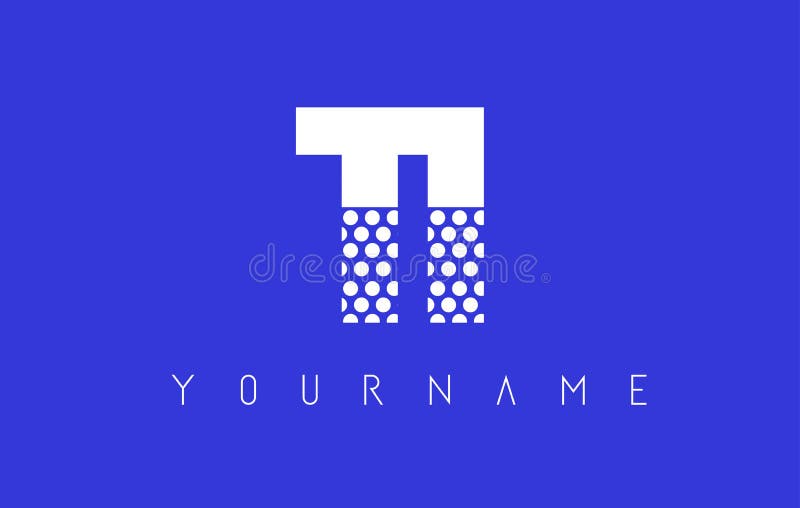TI T I Dotted Letter Logo Design with Blue Background. Stock Vector ...