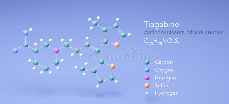 Tiagabine Molecule, Molecular Structures, Anticonvulsant, 3d Model ...