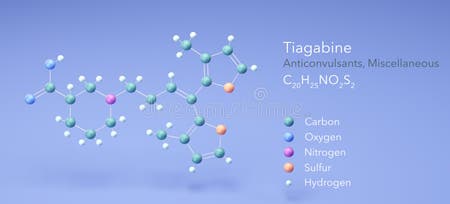 Tiagabine Molecule, Molecular Structures, Anticonvulsant, 3d Model ...