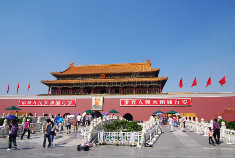 Tian an Men Gate in Beijing China Editorial Stock Photo - Image of city ...