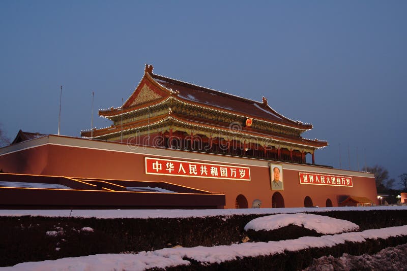 Tianan Gate of Forbidden City, Editorial Stock Photo - Image of flower ...