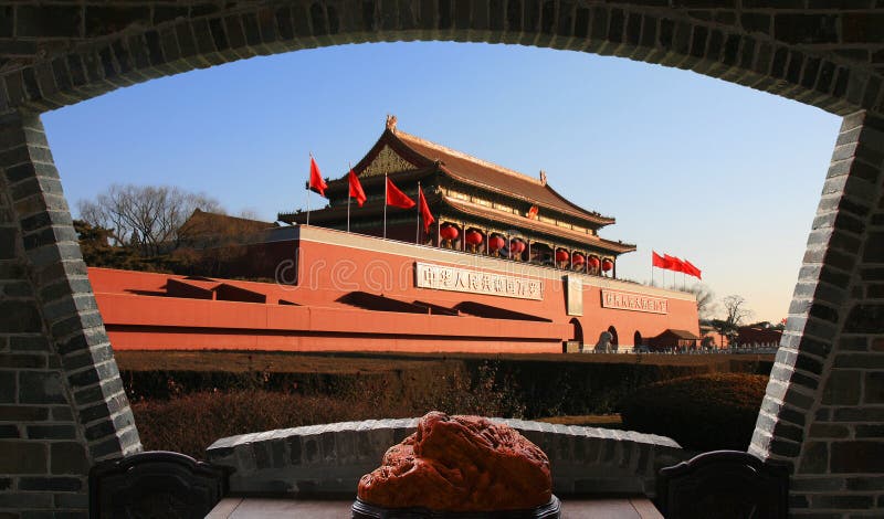 Tian-an-Men Square in Central Beijing Stock Image - Image of ...