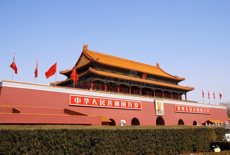 Old Gate in the Temple of Heaven, Beijing. Stock Image - Image of ...