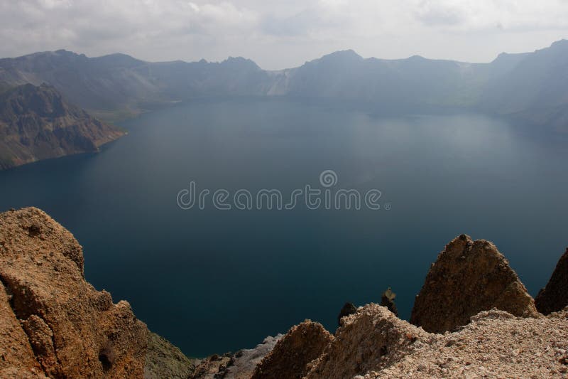 Changbaishan Tianchi Volcano In The Sunlight Stock Photo - Image of ...