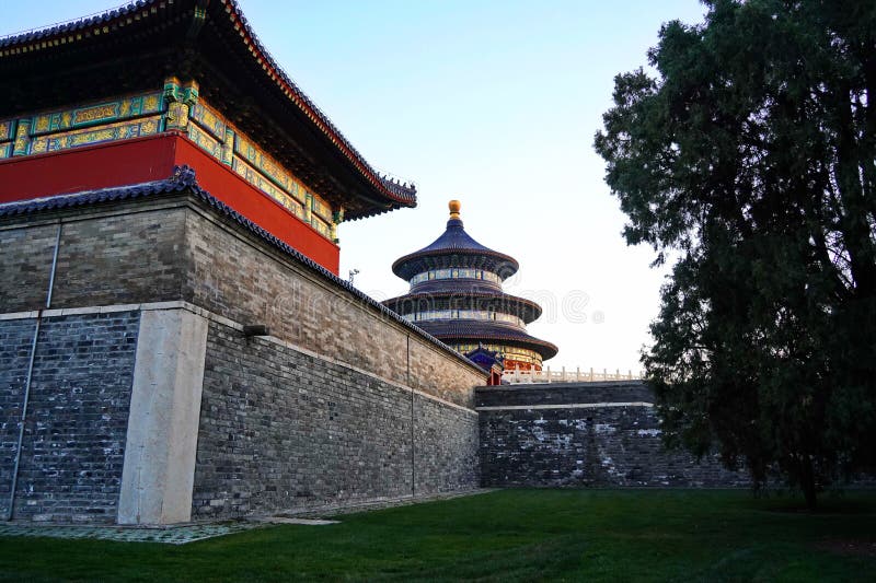 Tiantan Sky Temple in the Evening. a Traditional Chinese Complex Stock ...