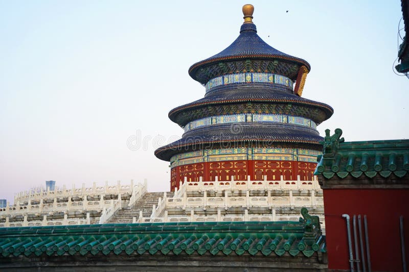 Tiantan Sky Temple in the Evening. a Traditional Chinese Complex Stock ...
