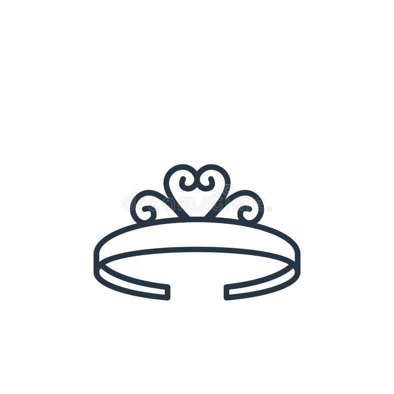 Tiara Icon Vector from Jewelry Concept. Thin Line Illustration of Tiara ...