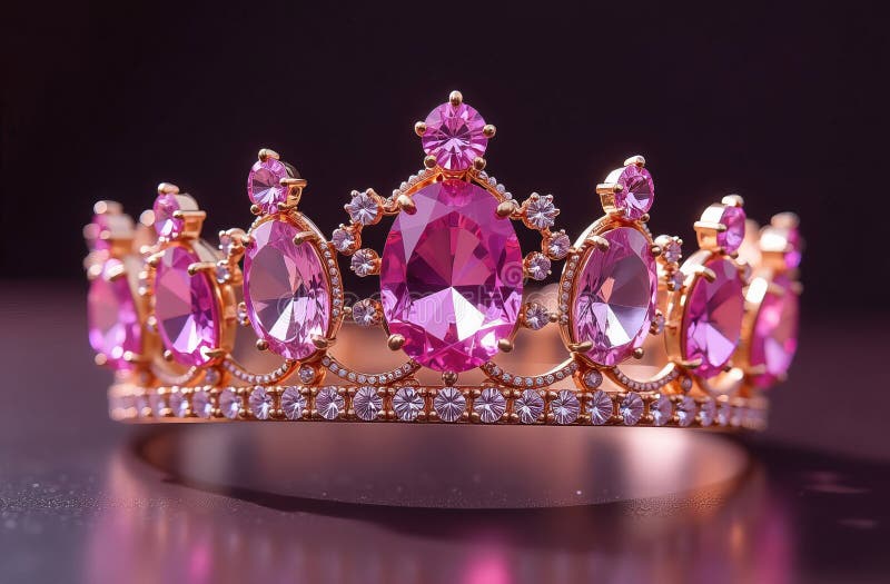 Tiara with Pink Stones on Black Stock Image - Image of beautiful, shiny ...
