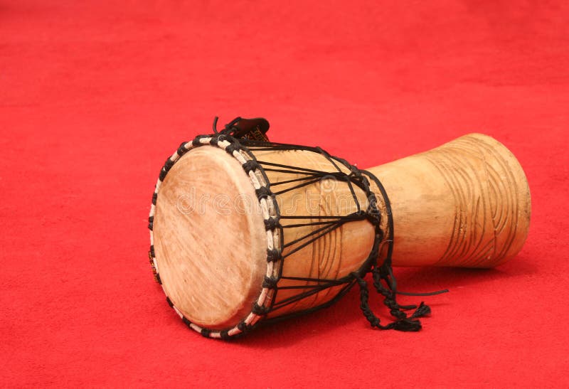 Tibal Drum Old Drum on Red Carpet Stock Image - Image of instrument ...