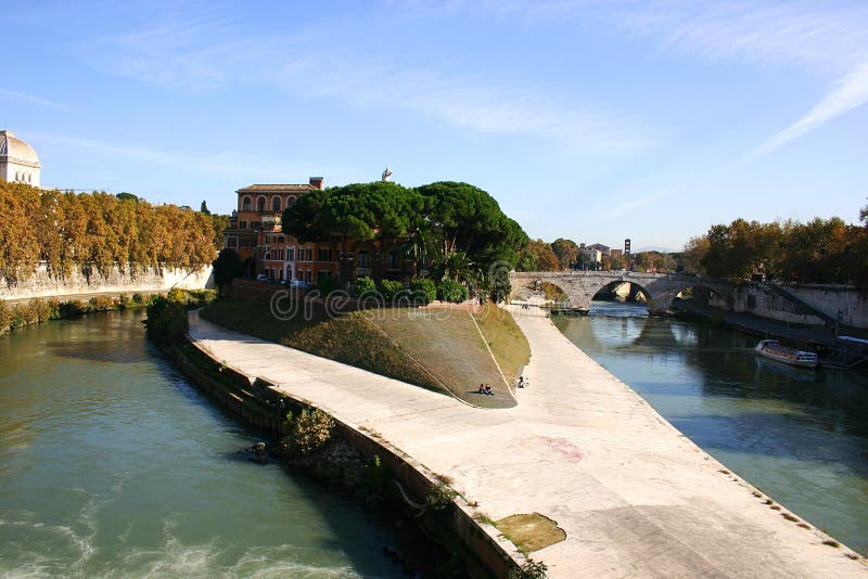Tiber island stock photo. Image of plants, isola, rome - 18139796