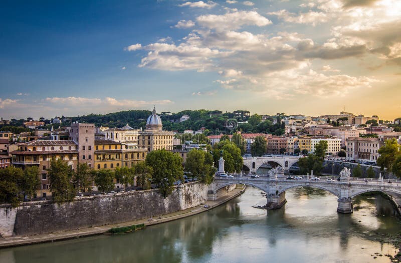 Tiber River in Rome Italy stock photo. Image of capital - 41804562