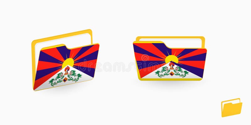 Tibet Flag on Two Type of Folder Icon Stock Vector - Illustration of ...