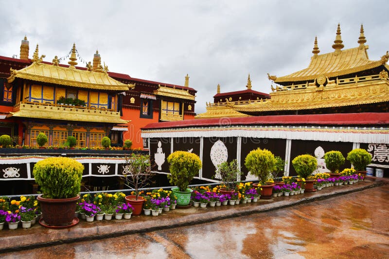 Tibet, Lhasa, the First Buddhist Temple Jokang in Rainy Weather Stock ... Tibet, Lhasa, the First Buddhist Temple Jokang in Rainy Weather Stock ...