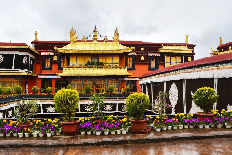 Tibet, Lhasa, the First Buddhist Temple Jokang in Rainy Weather ... Tibet, Lhasa, the First Buddhist Temple Jokang in Rainy Weather ...